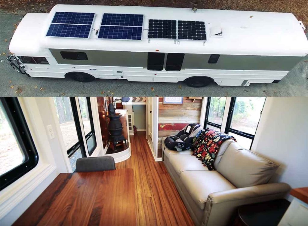 School Bus Converted to Fabulous Off Grid Tiny Home!