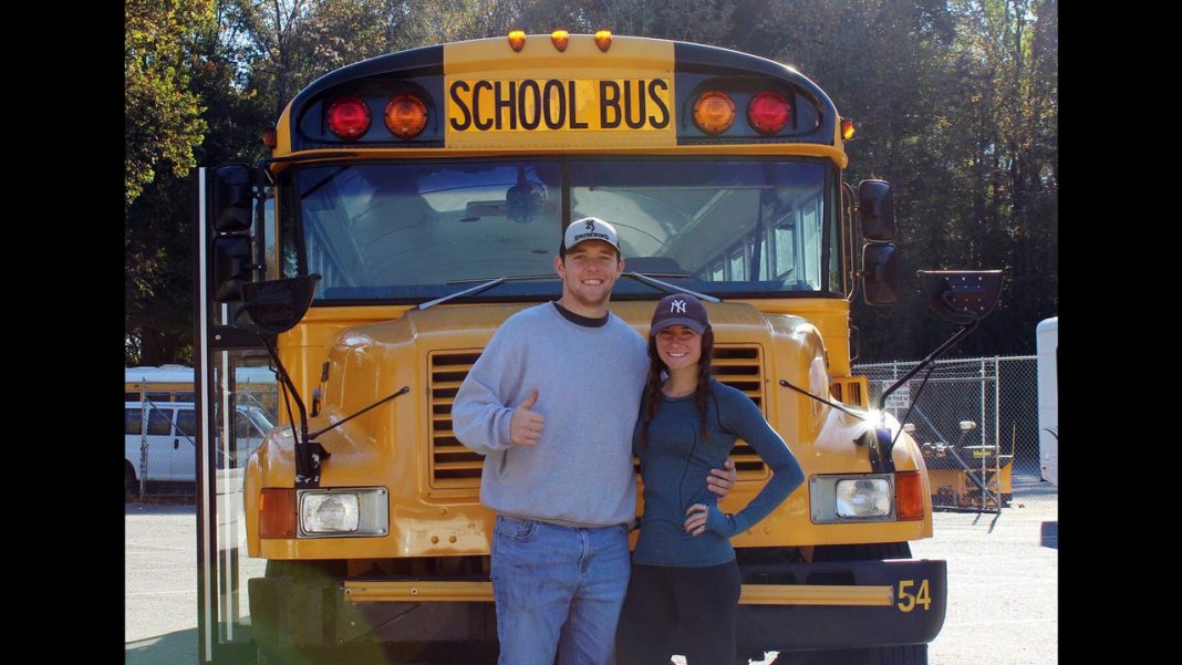 Professional Baseball Player Turns School Bus Into A Rolling Tiny Home!